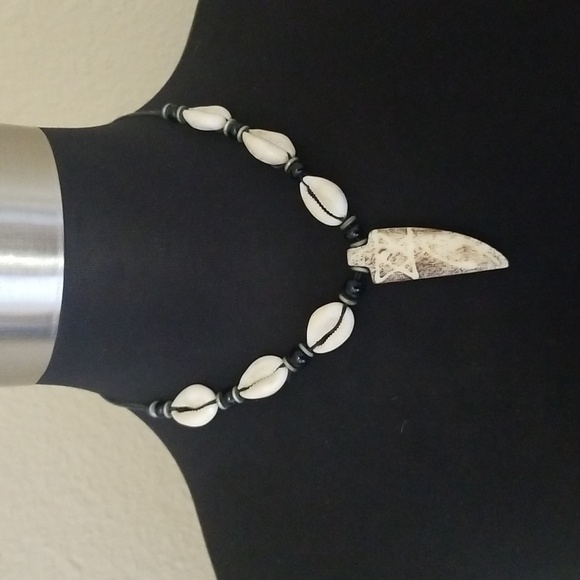 Accessories | Vintage Shell Tribal Leather Necklace | Poshmark
